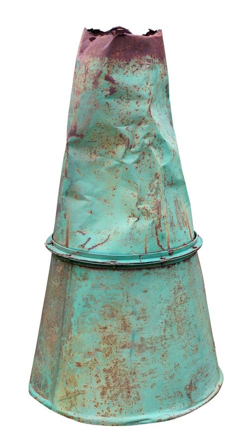 Metal Crumpled Rusty Cone from the Old Ventilation System Stock Photo ...
