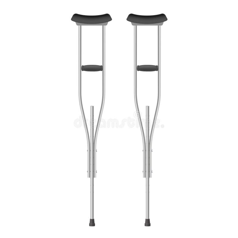 Metal Crutches Adjustable Disabled Two Cane with Additional Support ...