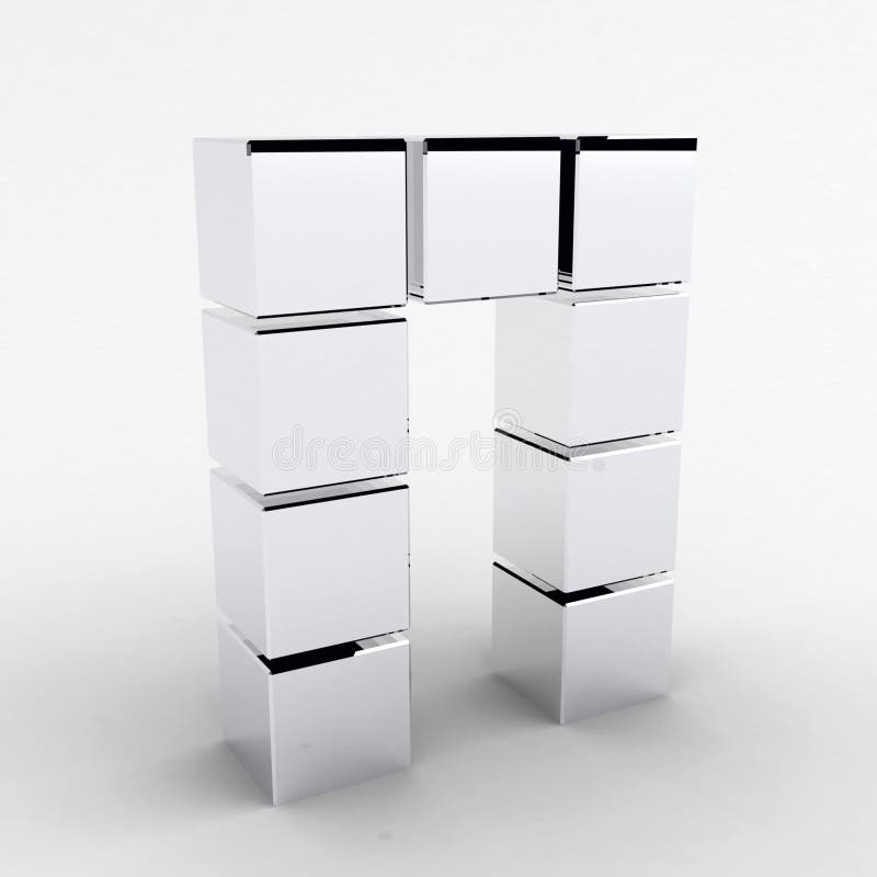 Metal Cube Gate stock illustration. Illustration of reflective - 4472198