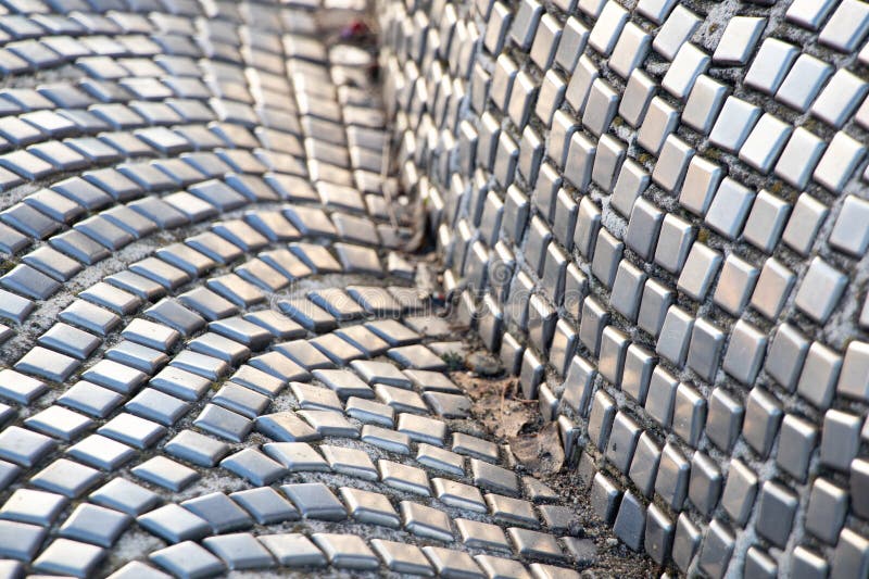 Metal Cubes Laid Out in a Wavy Pattern, Abstract Background of Shiny ...