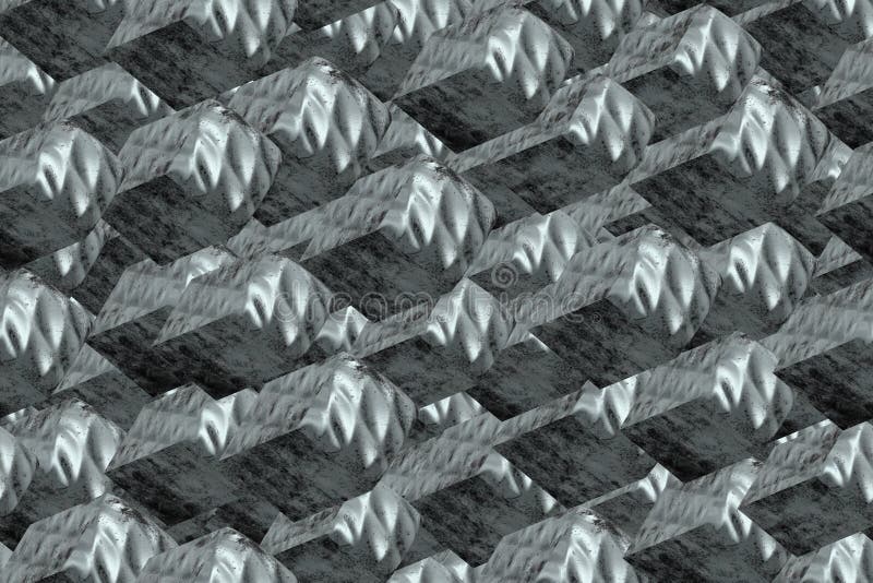 Metal Cubes Seamless Pattern, 3D Illustration Background Stock ...