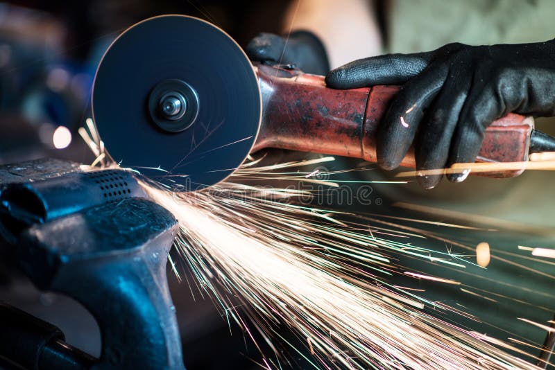 Metal Cut Tool in Action stock photo. Image of heavy - 77798150