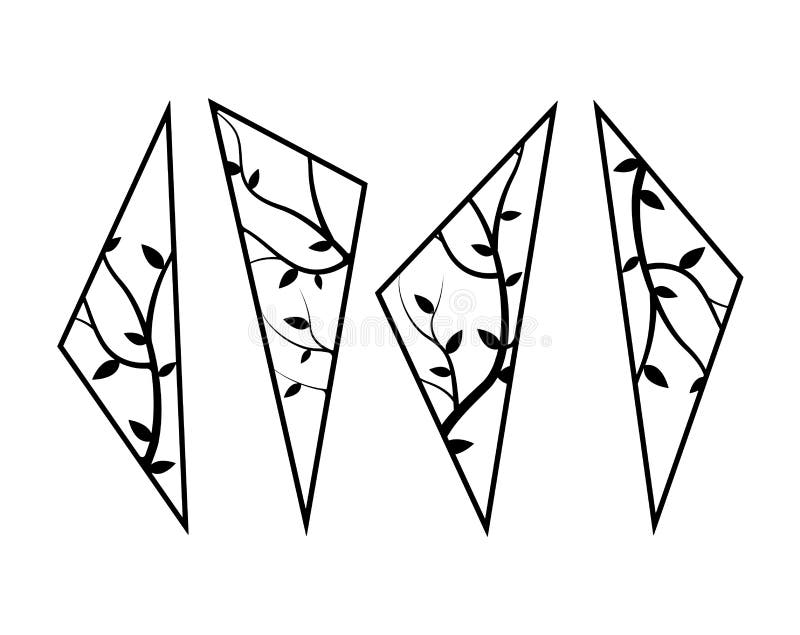Branch in Triangle Metal Art , Vector. Trees Illustration Isolated on ...