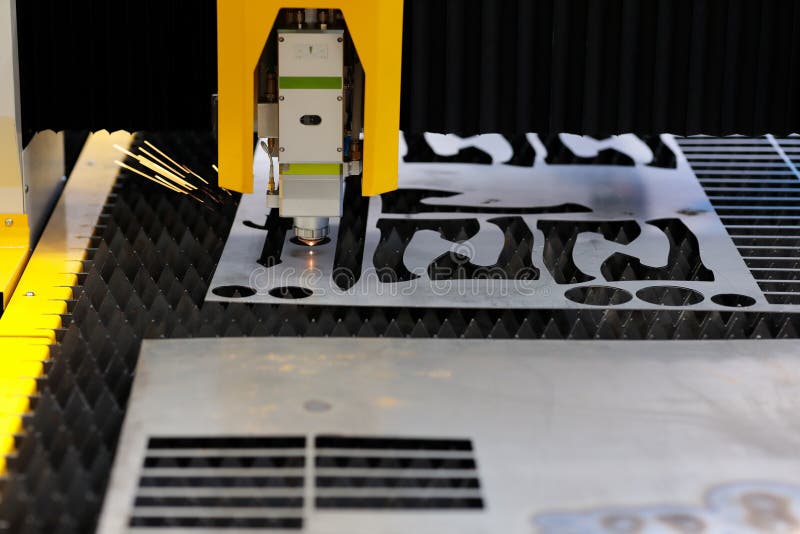 Metal Cutting with CNC Laser Cutting Machine Stock Photo - Image of ...