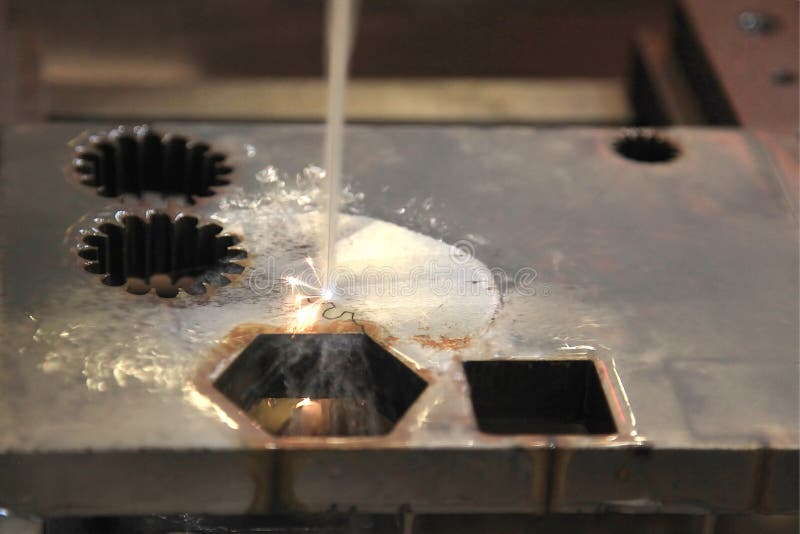 Metal Cutting Electric Spark Method Stock Photo - Image of mechanical ...