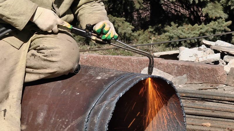 Gas Cutting and Welding of Metal on a CNC Machine Stock Video - Video ...