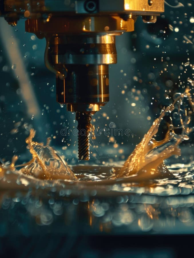 Metal Cutting Machine in Action, Precision Cutting a Piece of Metal ...