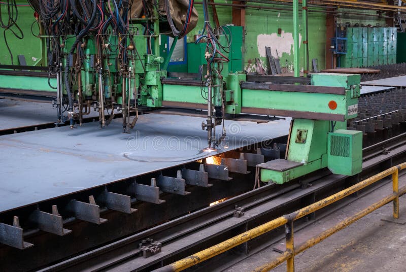 Metal Cutting Machine in Factory Hall Stock Photo - Image of equipment ...