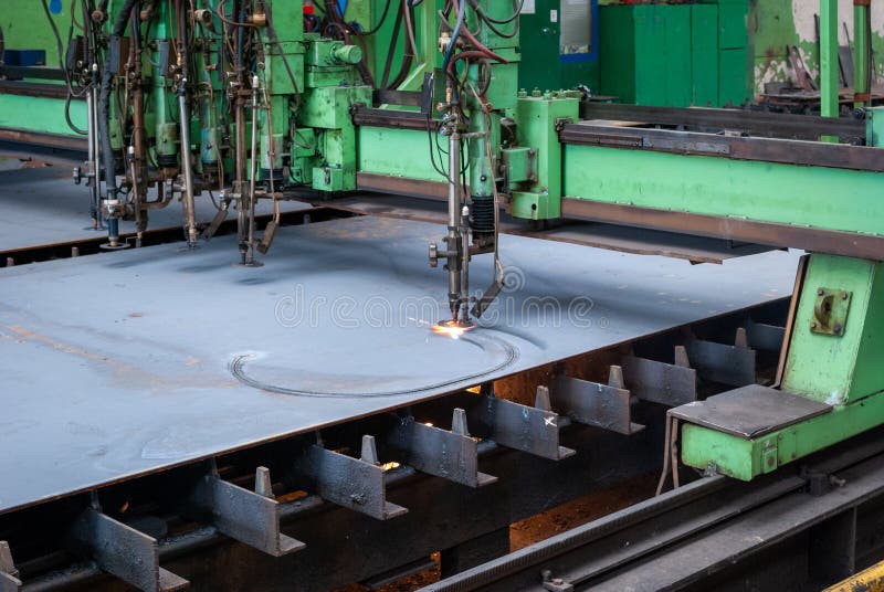 Metal Cutting Machine in Factory Hall Stock Image - Image of hall ...