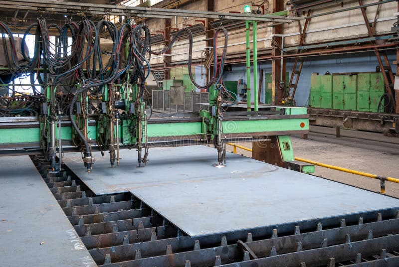 Metal Cutting Machine in Factory Hall Stock Image - Image of machinery ...