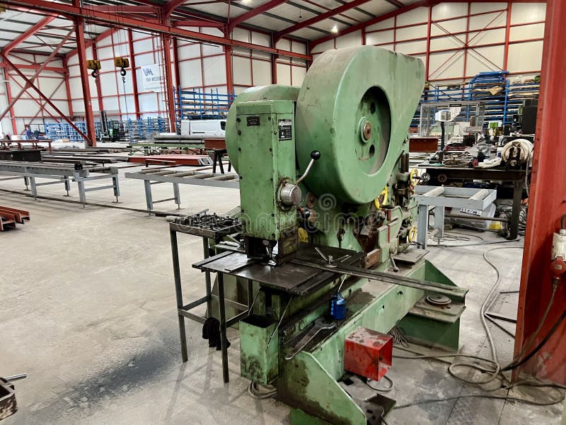 Metal Cutting Machine Industry Sector Stock Image - Image of steely ...