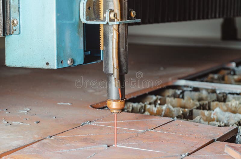 Metal Cutting Machine. Laser Cutting. Close-up Stock Image - Image of ...