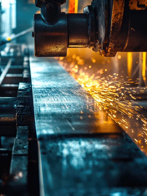 Metal Cutting Machine with Sparks Stock Image - Image of processing ...