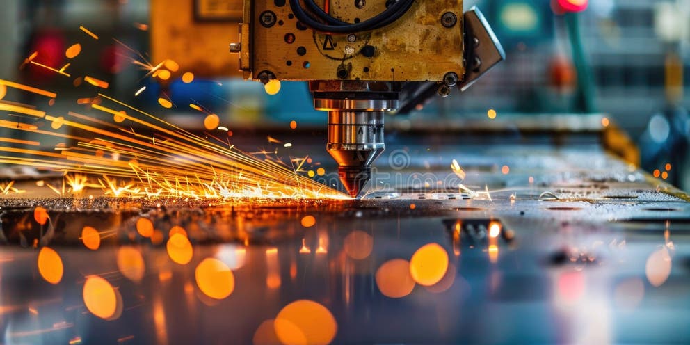 Metal Cutting Machine with Sparks Stock Photo - Image of sparks ...