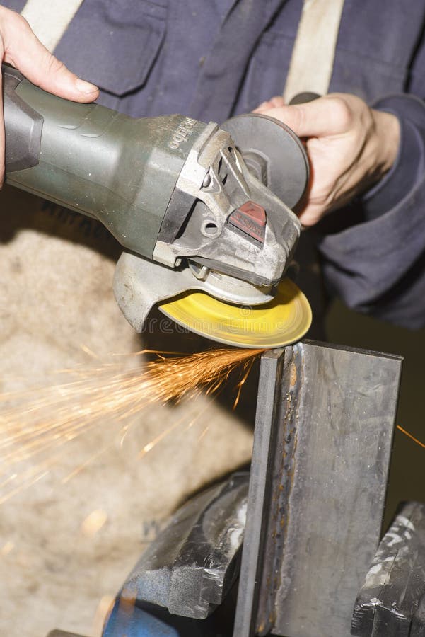 Metal Cutting with an Orbital Machine 2024 Stock Image - Image of ...