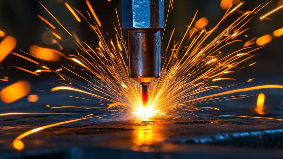 Metal Cutting Sparks Intense Welding Process Stock Illustration ...
