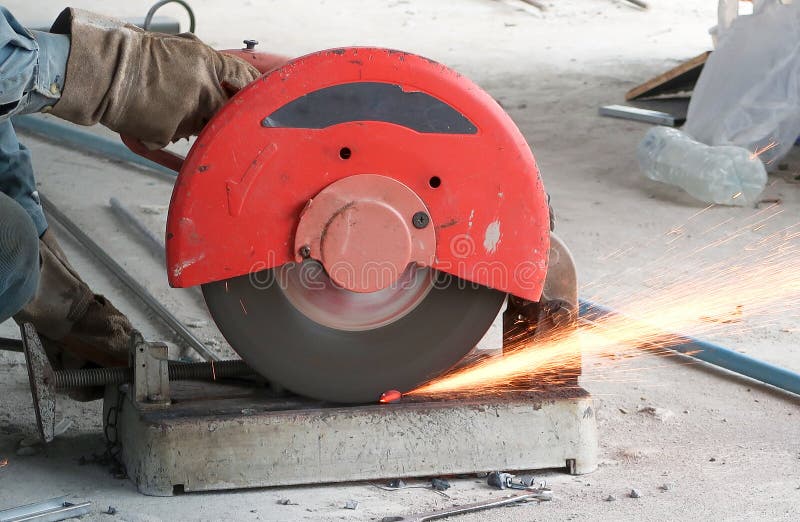 Metal Cutting Tool Working and Spark Stock Photo - Image of industrial ...