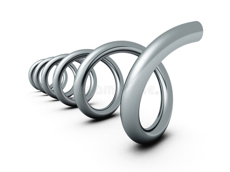 Metal Dark Spring Spiral on White Background Stock Illustration ...