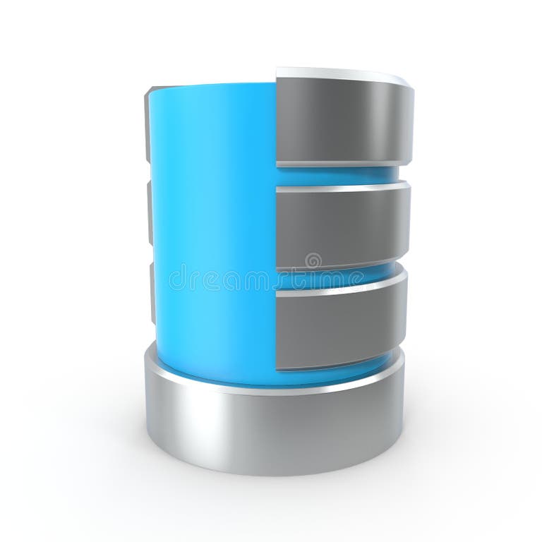 Metal Database Isolated on White Background. Stock Illustration ...