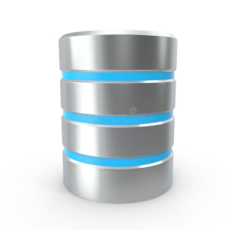 Metal Database Isolated on White Background. Stock Illustration ...