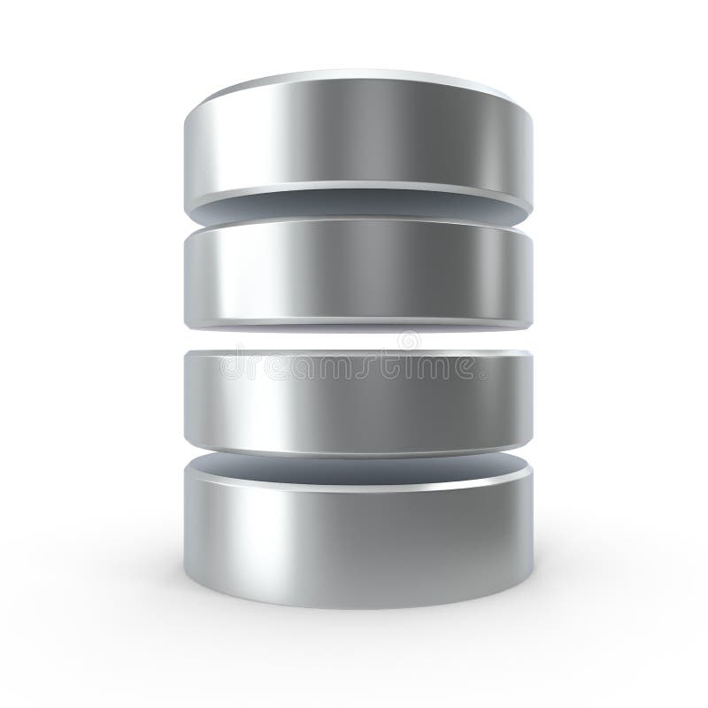 Metal Database Isolated on White Background. Stock Illustration ...