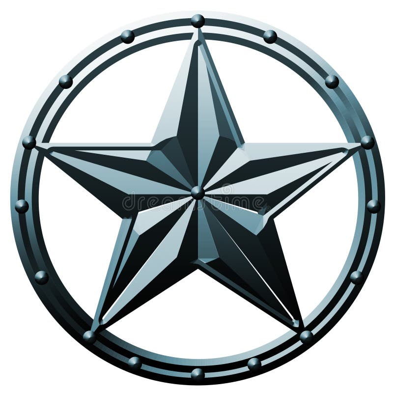 Metal De La Insignia De La Estrella Azul Stock de ilustración ...
