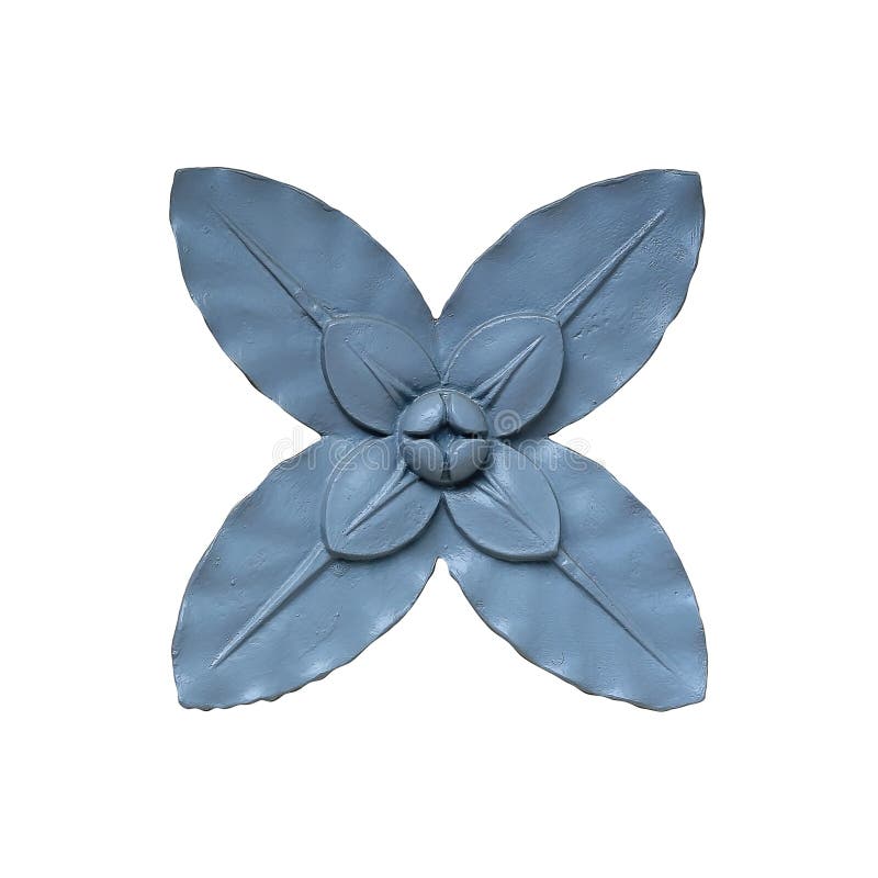 Metal Decorative Element with Floral Pattern Isolated on White ...