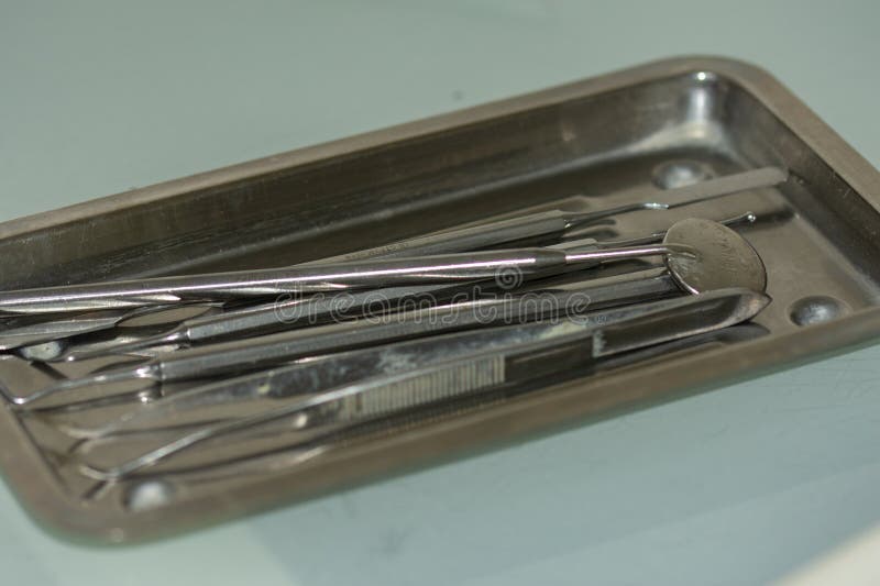 Metal Dental Instruments for Dental Treatment Stock Image - Image of ...