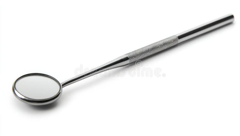 A Metal Dental Mirror with a Handle Stock Illustration - Illustration ...