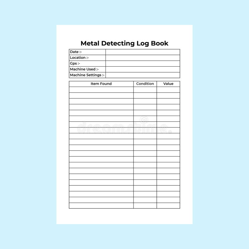 Metal Detecting KDP Interior Notebook. Antique Item Digging Information ...