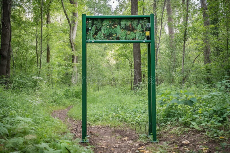 Metal Detector Frame Set in Lush, Green Forest with Birds and Insects ...