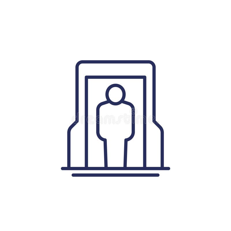 Metal Detector Gate Line Icon, Vector Stock Vector - Illustration of ...