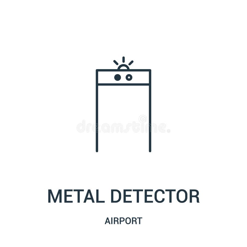 Metal Detector Icon Vector from Airport Collection. Thin Line Metal ...