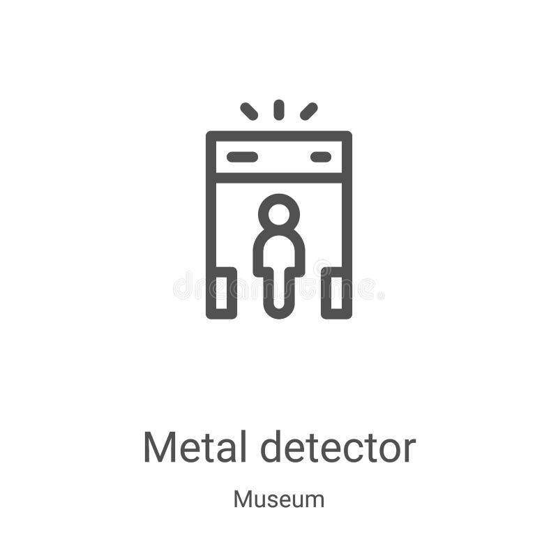 Metal Detector Icon Vector from Airport Collection. Thin Line Metal ...