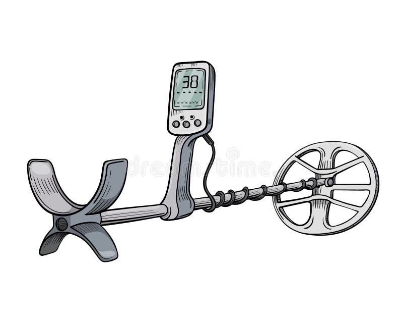 Metal Detector with Shovels Treasure Hunt Emblem Stock Vector ...