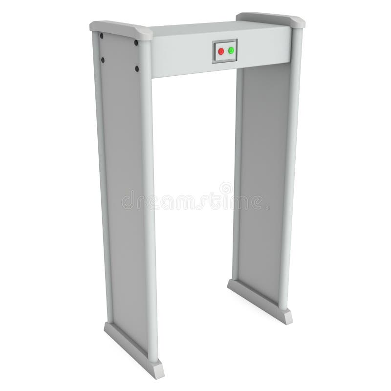 Metal Detector Scanner. 3D Render Isolated on White. Stock Illustration ...