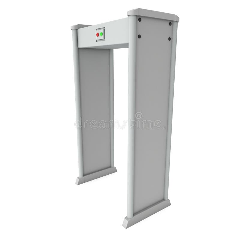 Metal Detector Scanner. 3D Render Isolated on White. Stock Illustration ...