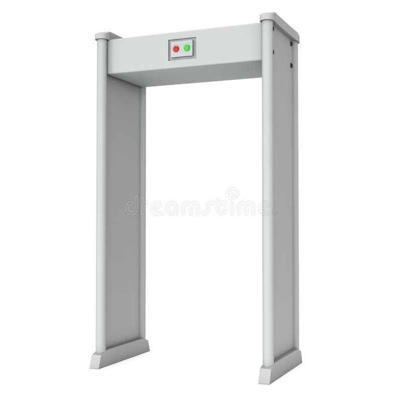 Metal Detector Scanner. 3D Render Isolated on White. Stock Illustration ...
