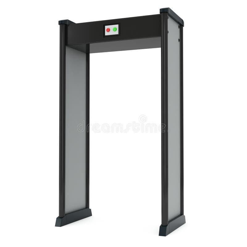 Metal Detector Scanner. 3D Render Isolated on White. Stock Illustration ...