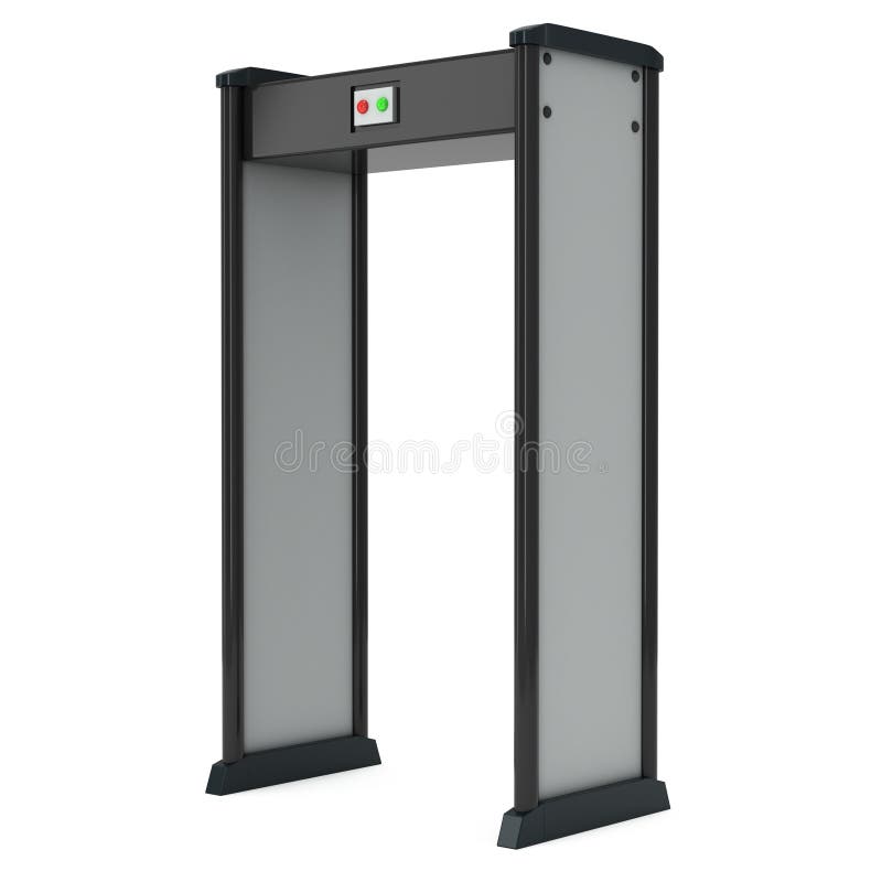 Metal Detector Scanner. 3D Render on White Stock Illustration ...