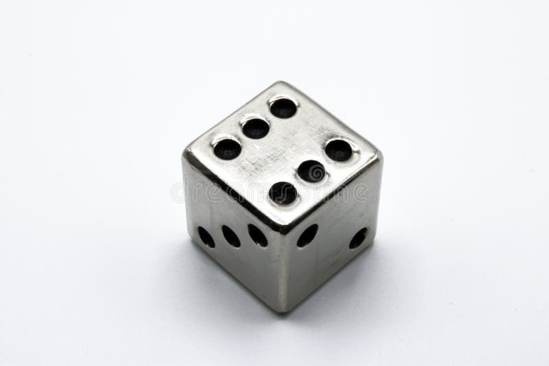 Metal dice stock image. Image of recreation, cube, decoration - 212549923