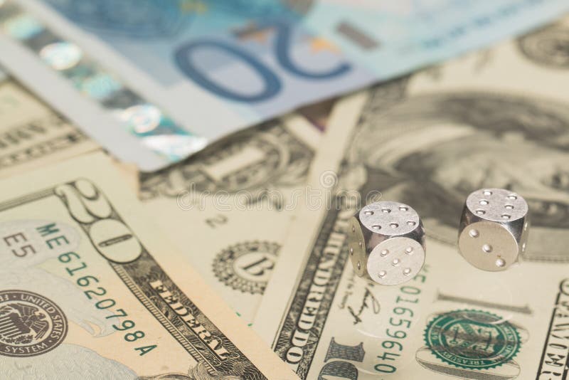 Metal dice two stock image. Image of dollar, game, bank - 63983783