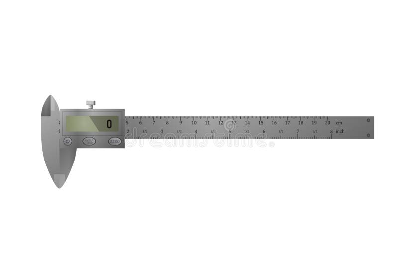 Metal Digital Vernier Caliper with Display Vector Illustration. Stock ...
