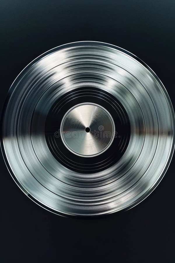 Metal Disc on Black Surface Stock Image - Image of dark, design: 375063363