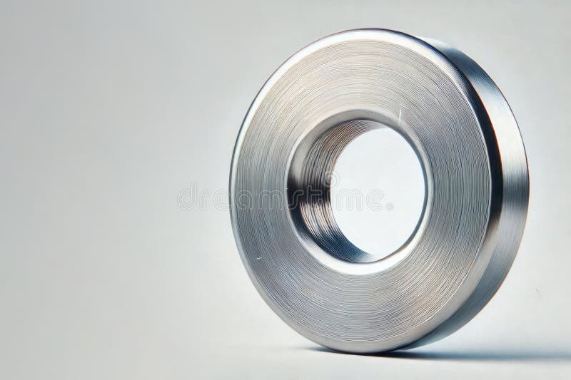 Metal Disc on a Light Background. Space for Text. Stock Photo - Image ...