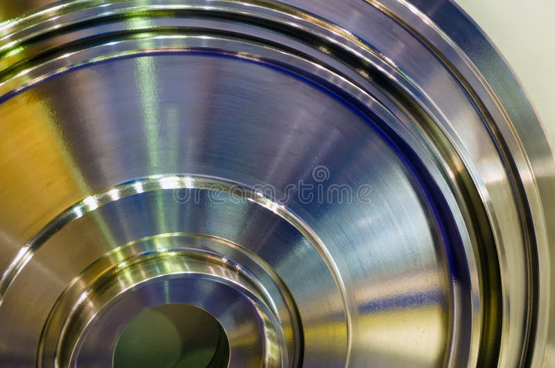 Metal Disk Detail with Different Light Reflections. Stock Photo - Image ...