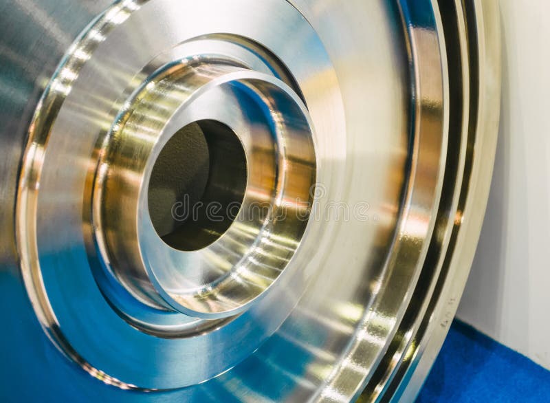 Metal Disk Detail with Different Light Reflections. Stock Photo - Image ...