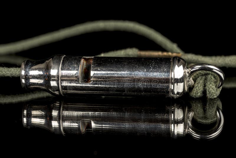 Metal Dog Whistle Attached To a Green String Stock Photo - Image of ...