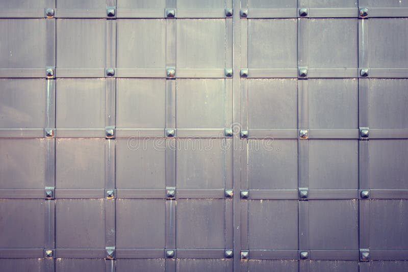 Metal Door Gate Texture Witn Checkered Pattern Stock Image - Image of ...