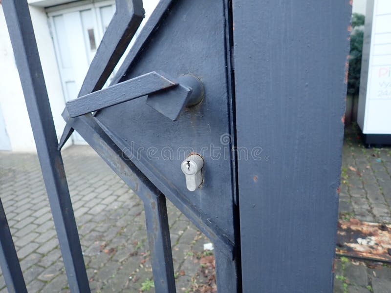 Metal Door Handle of an Iron Gate Stock Image - Image of antique, gate ...